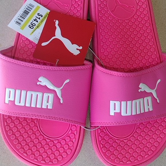 Puma | Shoes | Pretty Hot Pink Puma Slides Nwt | Poshmark